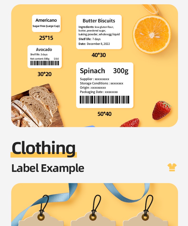 CLABEL 220B/230B/221B Label Printer White Label Sticker Thermal Paper ...
