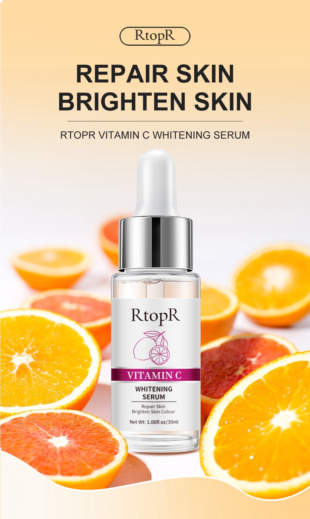 RtopR Vitamin C Whitening Moisturising Serum VC Face Essence Fade Dark ...