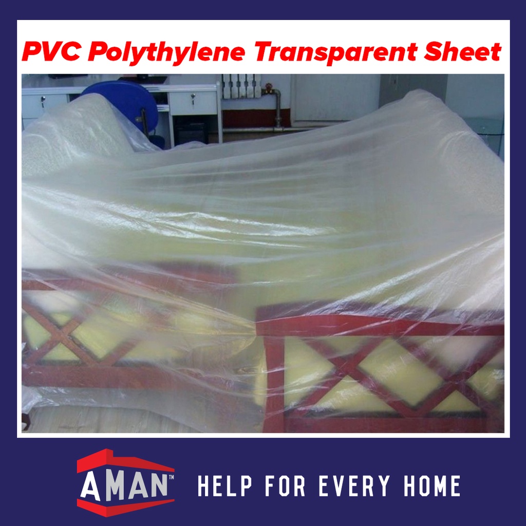 SUNTUF PVC PE Transparent Plastic Sheet Plastic Drop Cloth Canvas Paint ...