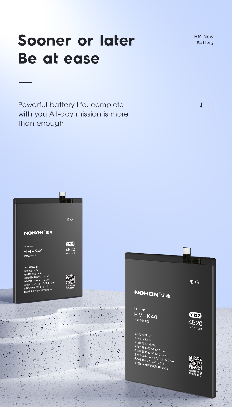 Nohon Poco X3 NFC BN57 / Poco F3 / Redmi K40 / Redmi K40 Pro BM4Y / K40 ...