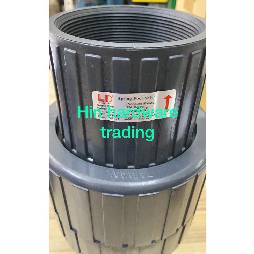 LD BRAND 80mm PVC SPRING FOOT VALVE Threaded End MODEL 810 Made In ...