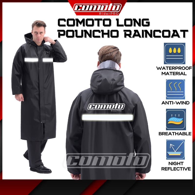 COMOTO Oxford Poncho Raincoat Baju Hujan Waterproof Rain Coat ...