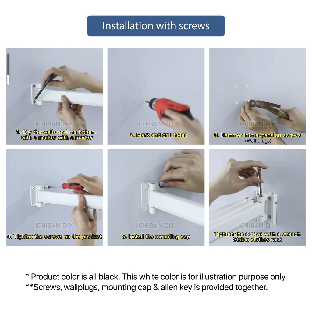 [READY STOCK] Drying Rack Foldable Wall Hanger Cloth Laundry Rod ...