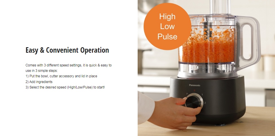 PANASONIC FOOD PROCESSOR WITH 9 ACCESSORIES FOR 25 FUNCTIONS MK-F510KSK ...