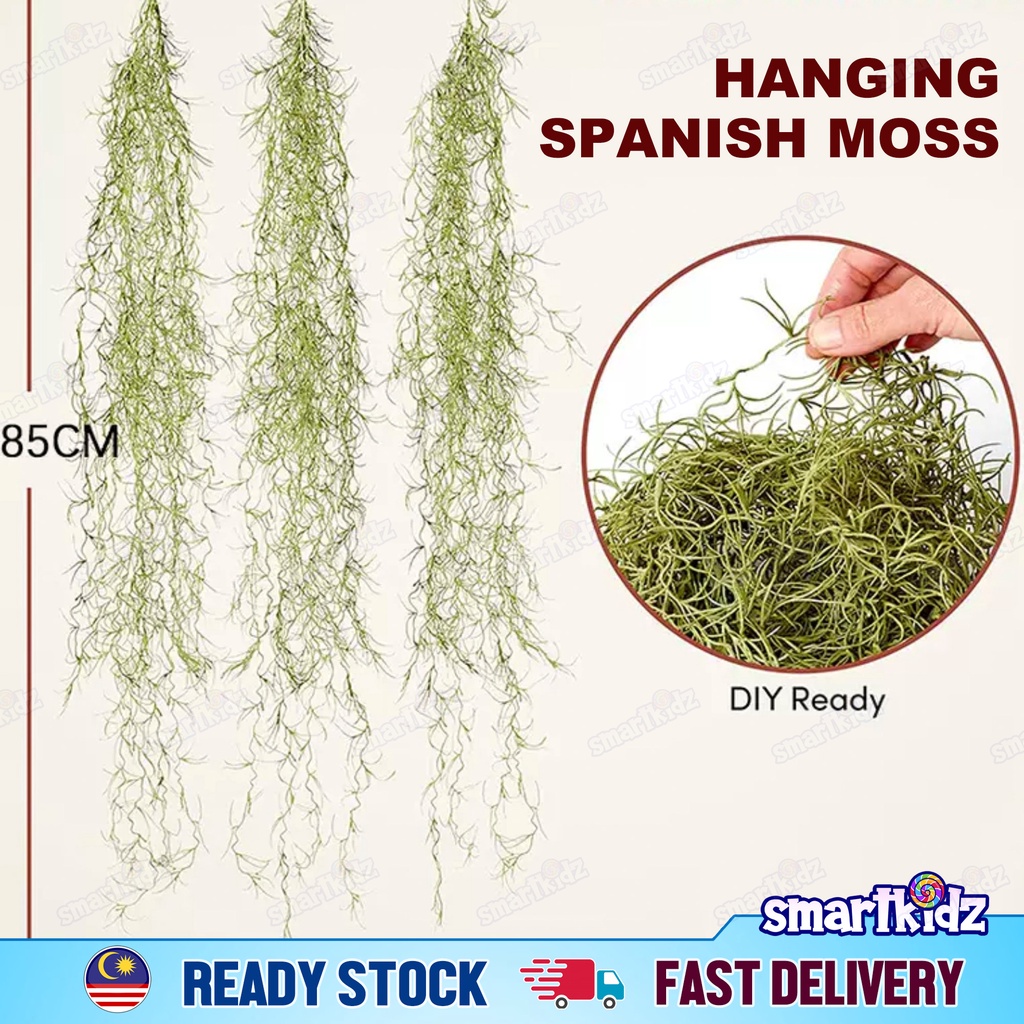 [1 Stalk] Hanging Spanish Moss Artificial Hanging Leaves | Hanging Moss ...