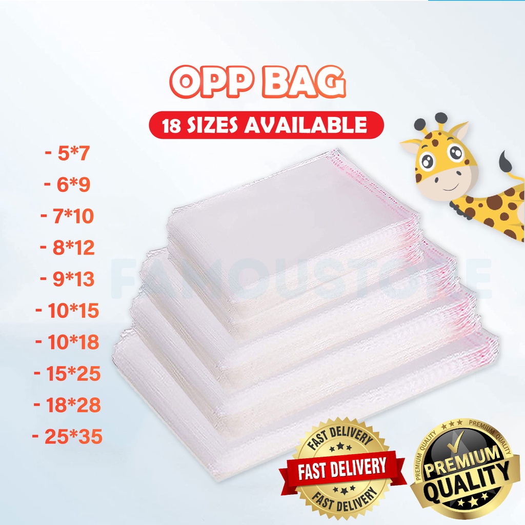 100PCS Transparent OPP Plastic Bag Self Adhesive Plastic Bag Plastik ...