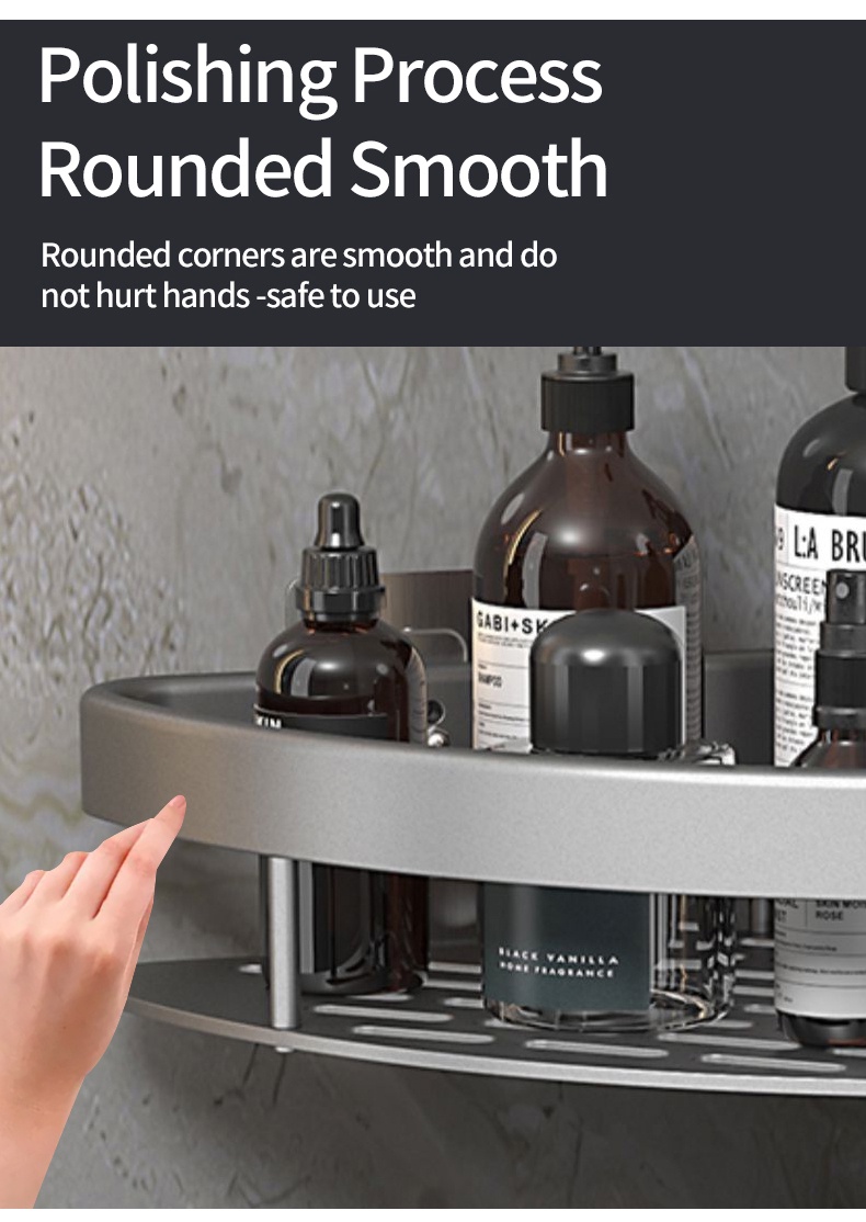 YUN JIE YA Punch Free bathroom Rack toilet Corner Shelf washroom Wall ...