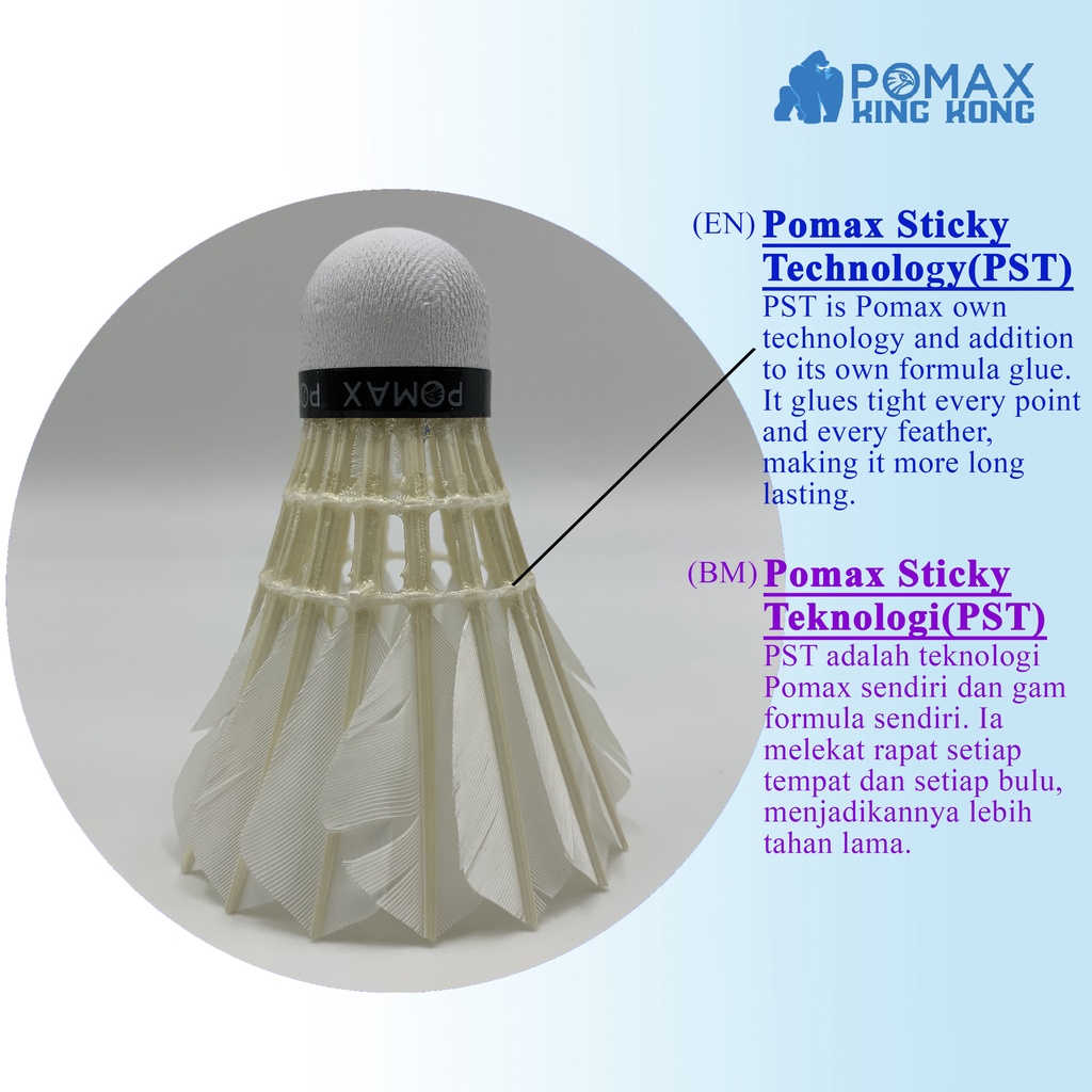 Pomax King Kong Gila Training Badminton Shuttlecock For Casual And ...