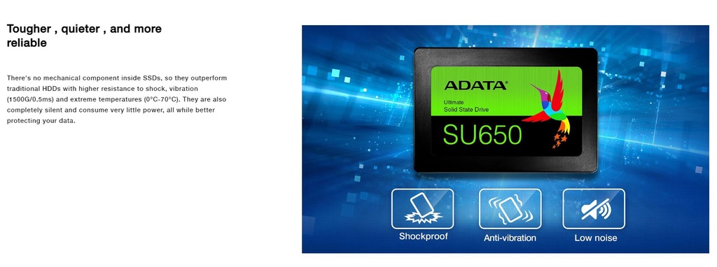 ADATA ULTIMATE SU650 240GB / 480GB / 1000GB 2.5" SATA3 SOLID STATE ...