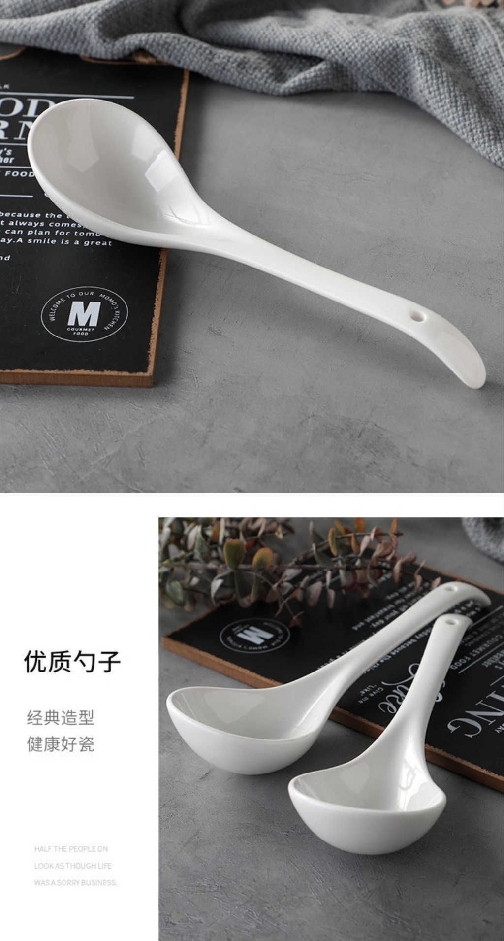 Japanese White Ceramic Ramen Soup Spoon Set 2pcs/4pcs Big Size Sudu ...