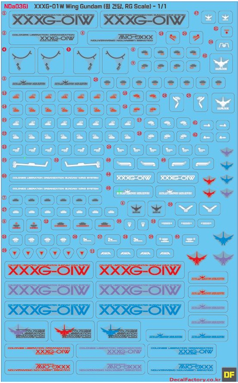 [EZ DECAL] F01 RG 1/144 WWWG-01 WING GUNDAM WATER SLIDE DECAL [RG SCALE ...