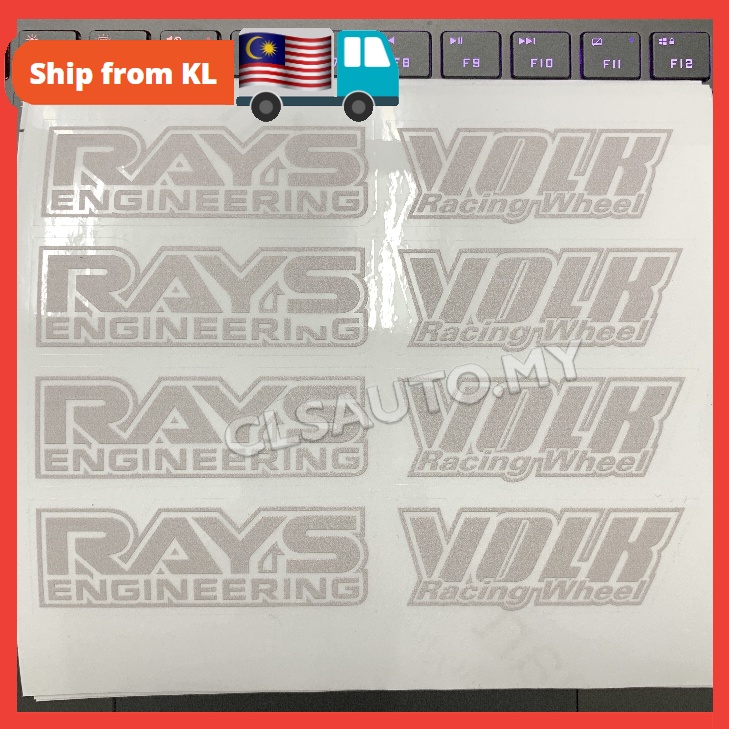 STICKER TE37 SPORT RIM VOLK RACING RAYS - [1 SET / 8 PCS] Pelekat ...