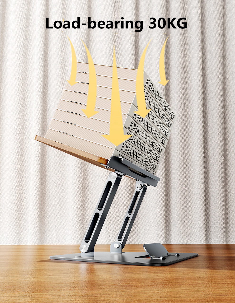 Oatsbasf L12 Adjustable Wooden Book Stand Holder for Reading Portable ...