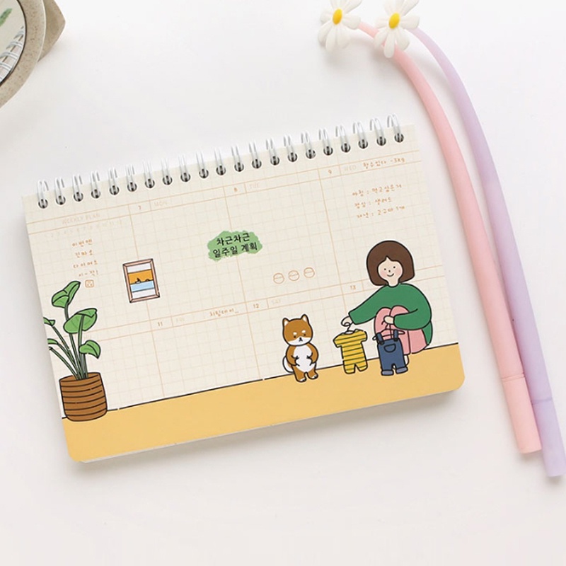 with shiba Undated Weekly Goal Planner Diary Hard Cover Blank Grid ...