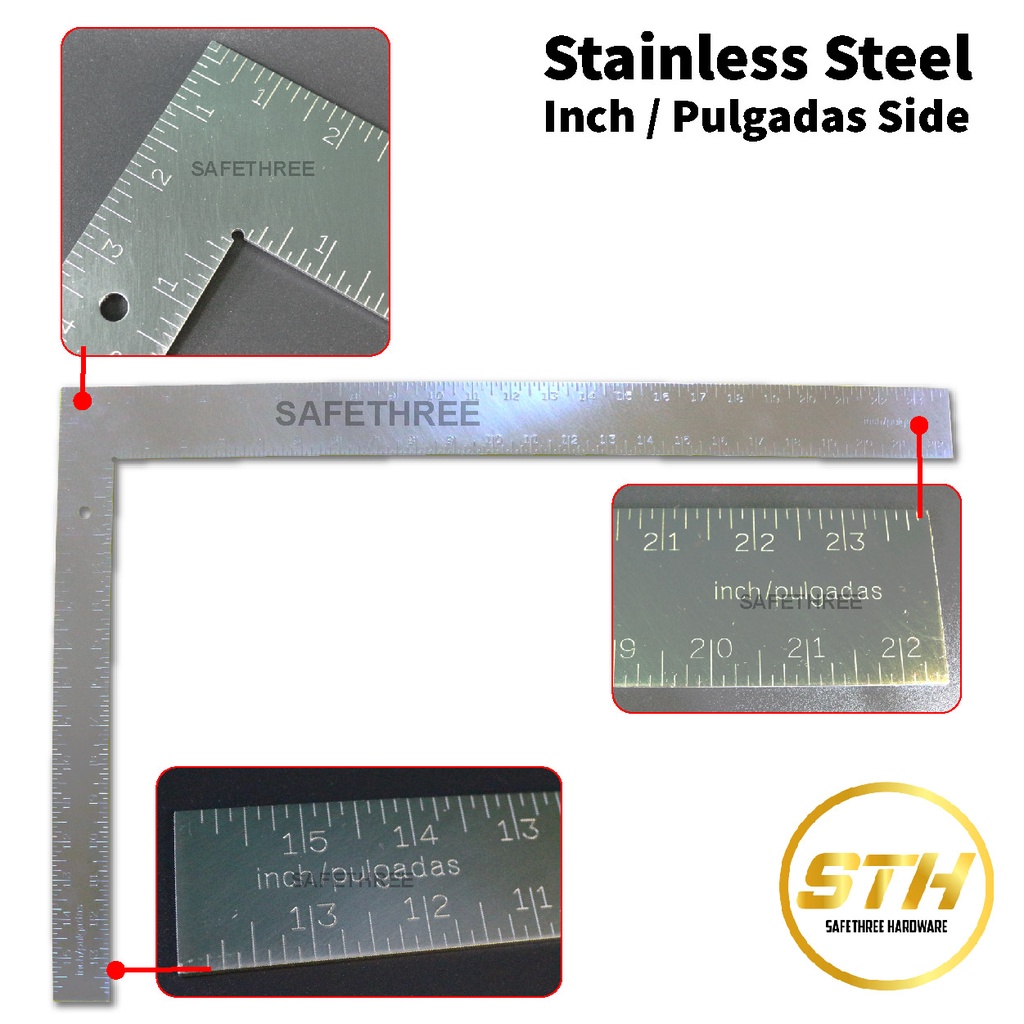 16'' x 24'' 90 Degree Stainless Steel Try Square Ruler 600mm x 400mm ...