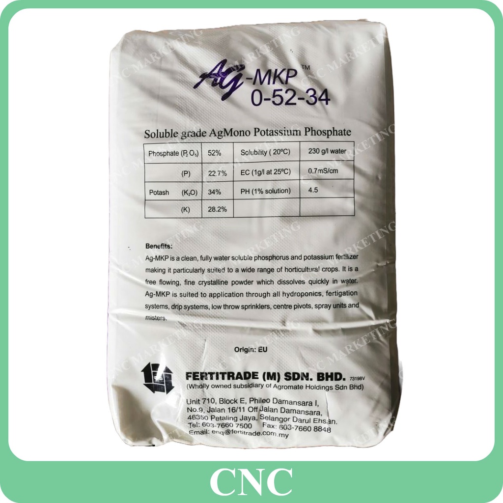25KG AG MKP 0-52-34 Agromate Fertitrade Mono Potassium Phosphate ...