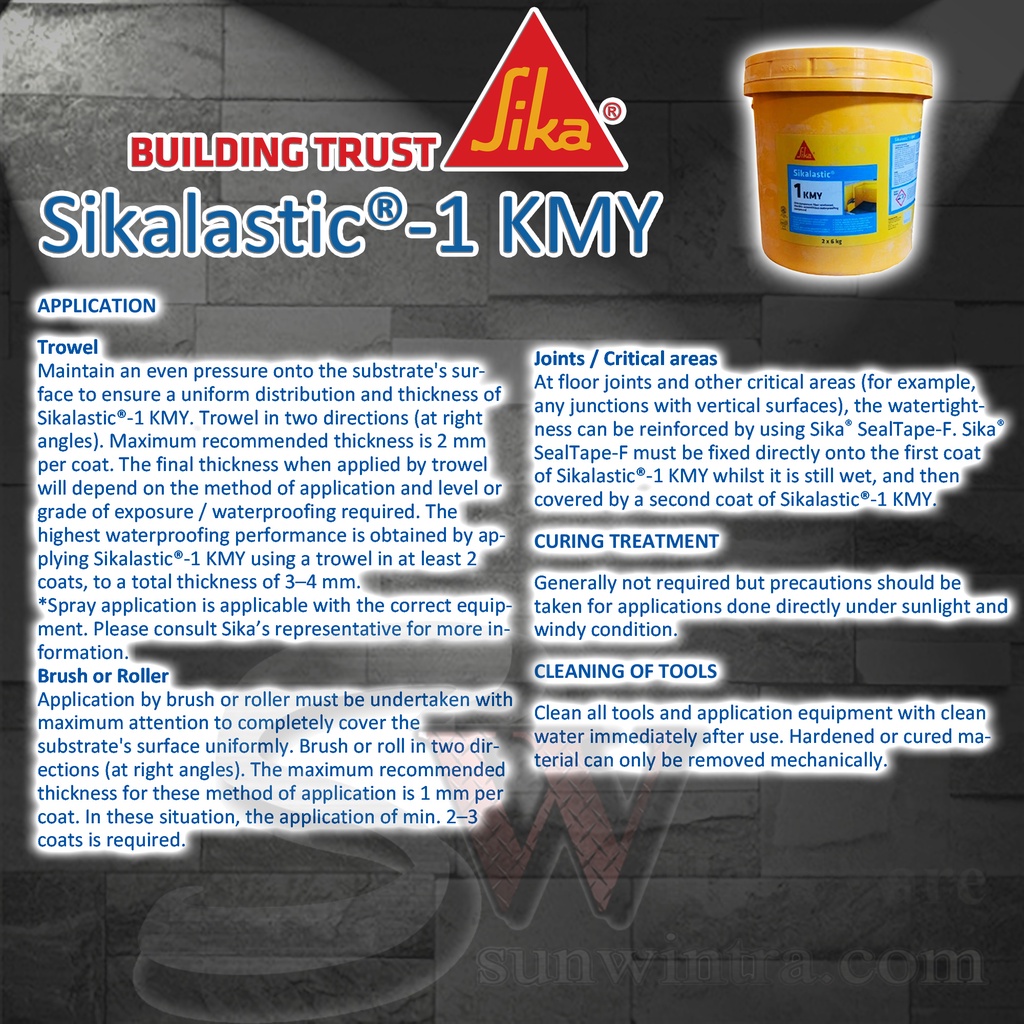 SIKA Sikalastic®-1 KMY Sikalastic-1 KMY 2 x 6 KG Flexible Cementitious ...