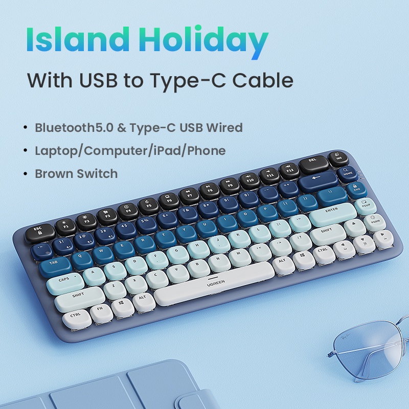 UGREEN Mechanical Bluetooth Keyboard Brown Switch Gaming Keyboard ...