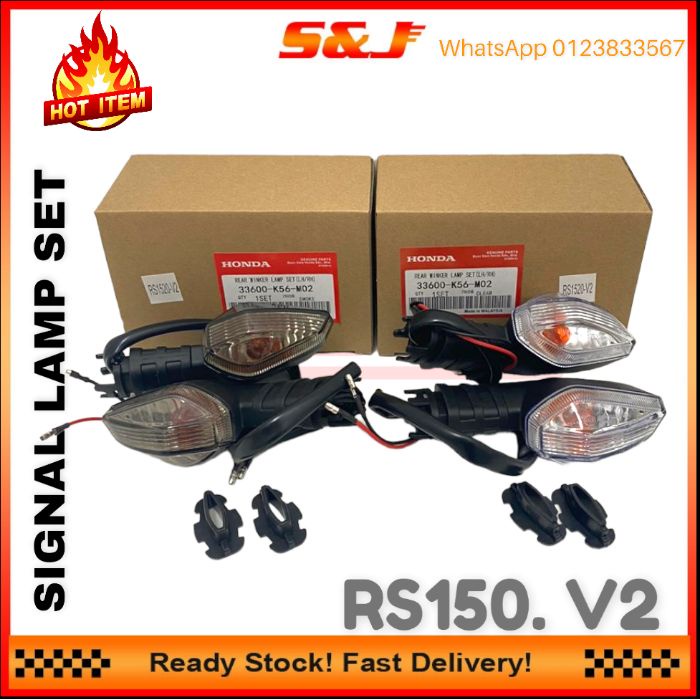 HONDA RS150 RS V2 BEAT V2 LONG SIGNAL SET SMOKE CLEAR STANDRAD STD FRONT REAR SIGNAL SET ...