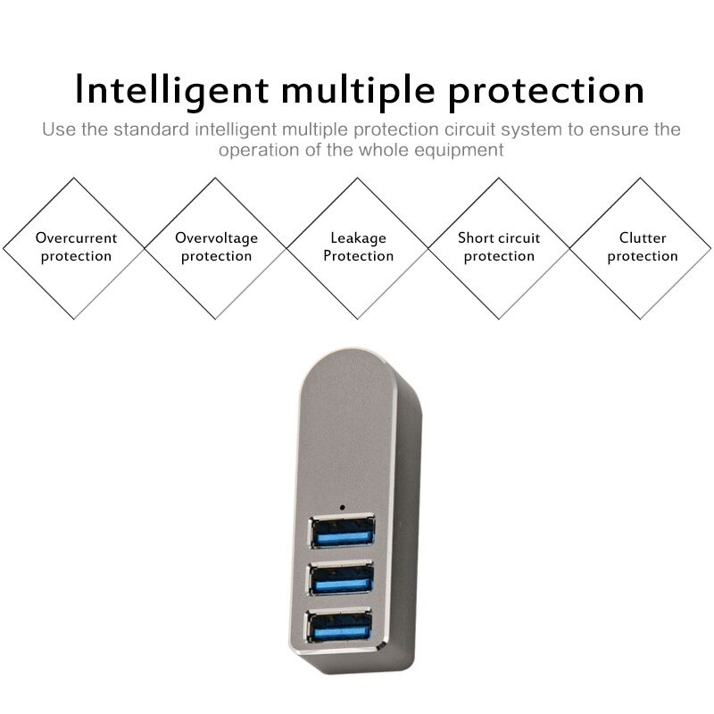 Rotating USB Hub 3.0 Adapter High-Speed U Disk Reader 3 Ports USB Hub 3 ...