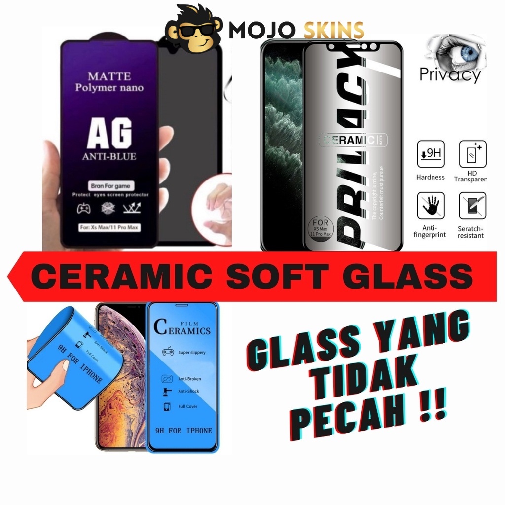 MojoSkins Ceramic Screen Protector iP 14 Pro Max 13 Pro 12 11 XS MAX XR ...