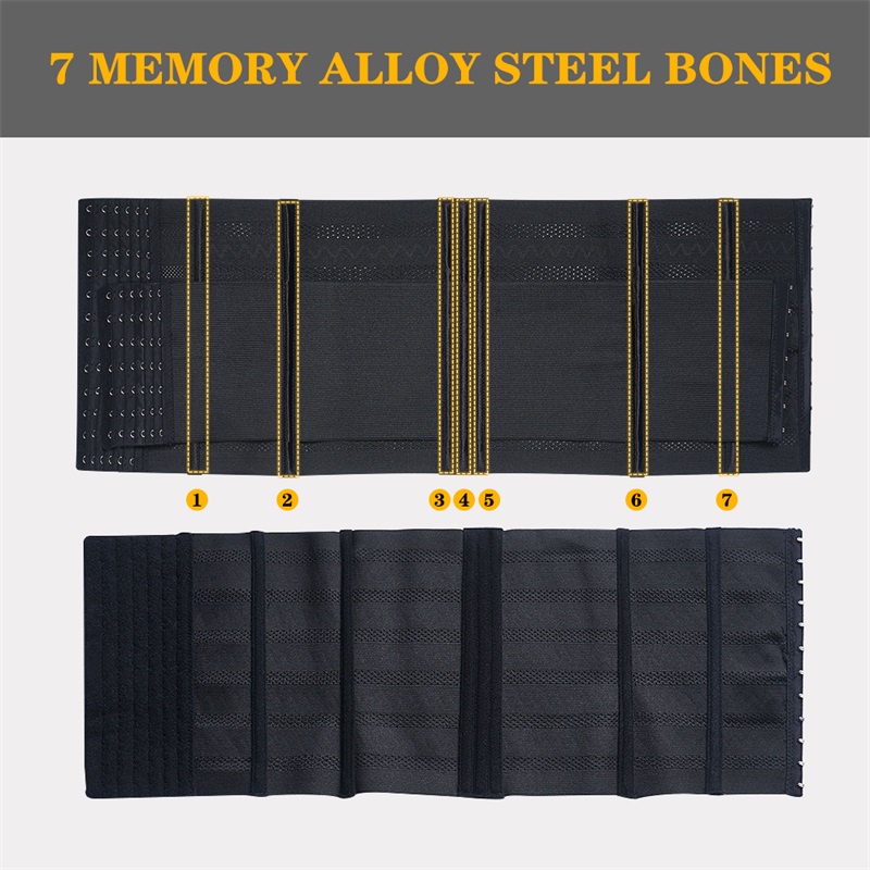 WECHERY Waist Trainer Body Shaper Corset Belt 7 Steel Bones Double ...