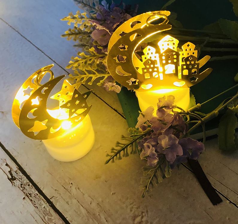 Ramadan Raya LED Light Ornaments Candle Eid Mubarak Festival Decoration ...