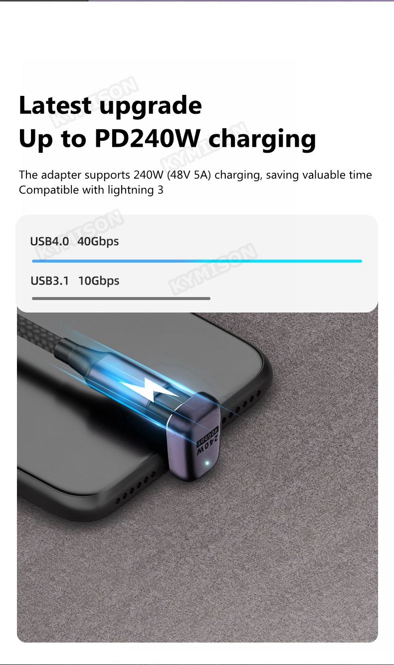 240W USB Type C OTG Adapter USB4 40Gbps Fast Data Transmission Type-C ...
