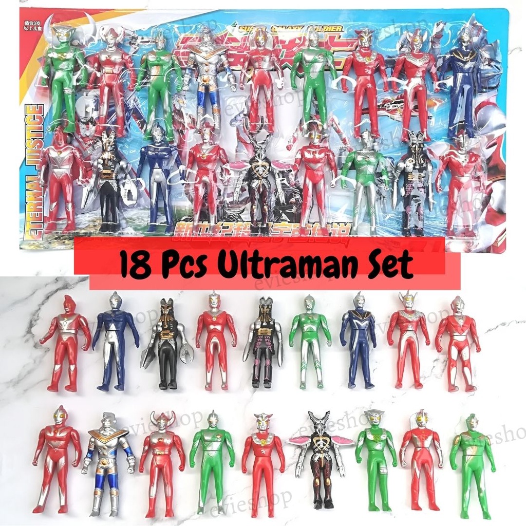 18 Pcs Ultraman Figurine Set Patung Ultraman Cake Topper Mainan ...