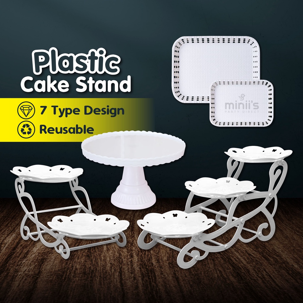 MINIIS PARTY Plastic Cake Stand Dessert Stand Dessert Tray Cake Stand ...