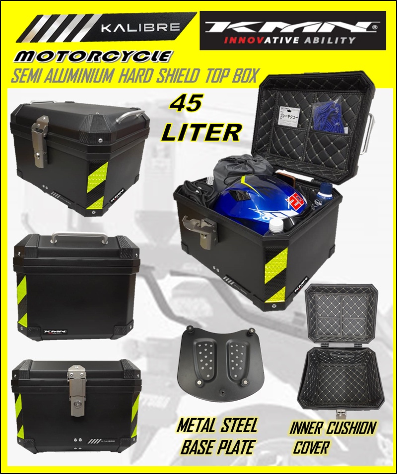 KTM SEMI ALUMINIUM WATERPPROOF TOP BOX 45LITER MOTORCYCLE HARD SHIELD ...
