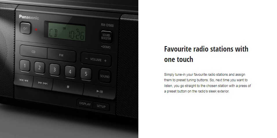 PANASONIC POWERFUL PORTABLE RADIO WITH CD RX-D500GS-K / RX-D500 ...
