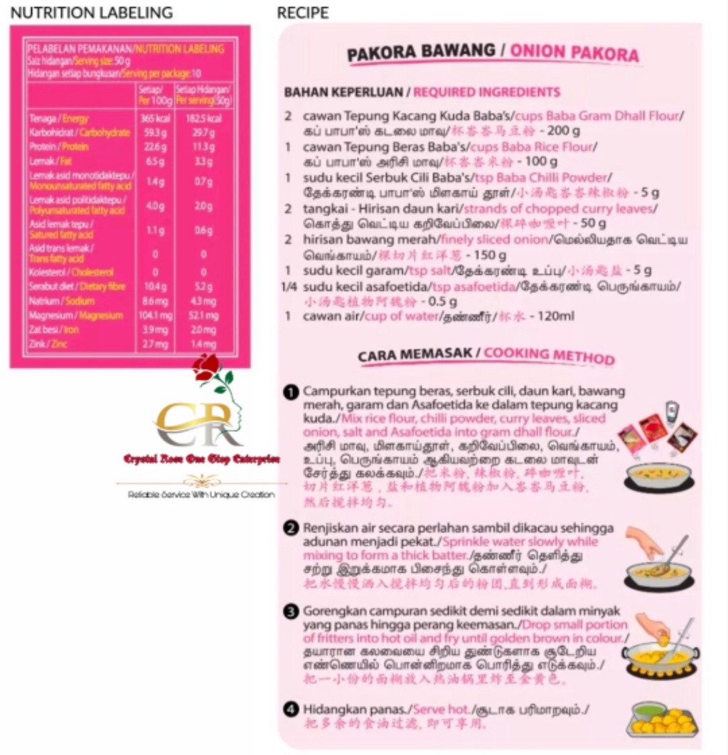 Baba's Besan Flour (Gram Dhall),Mung Bean/Tepung Kacang Hijau (Roasted ...