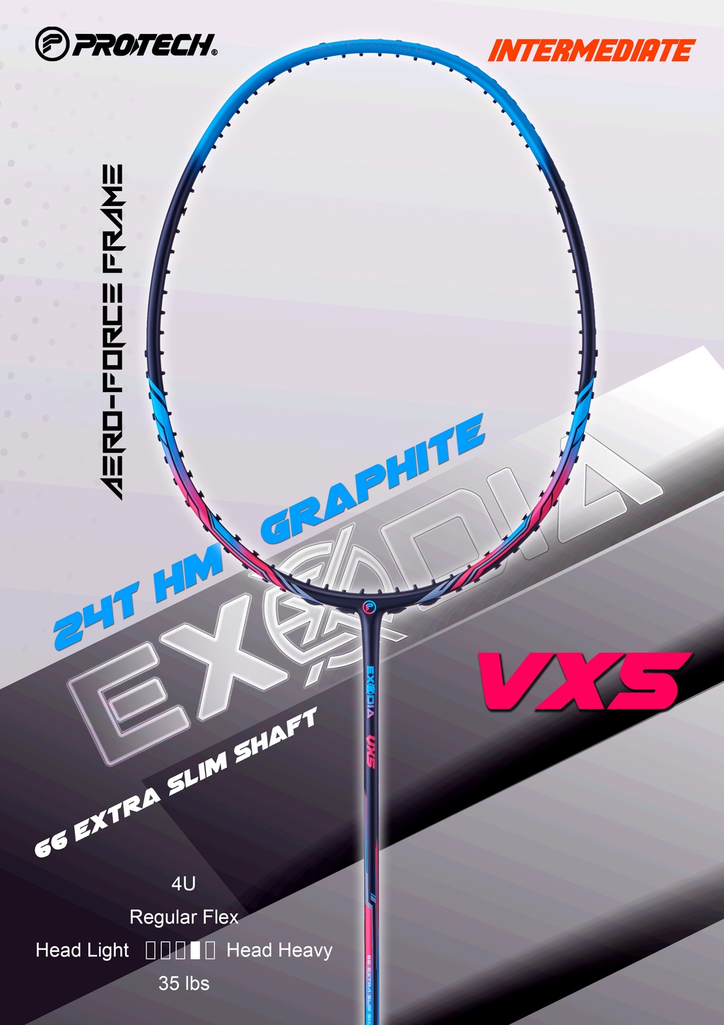 Protech EXODIA VX1/VX3/VX5/VX6/VX7/VX8/VX9 (MAX 35LBS)(100% ORIGINAL) Badminton Racket | Shopee ...