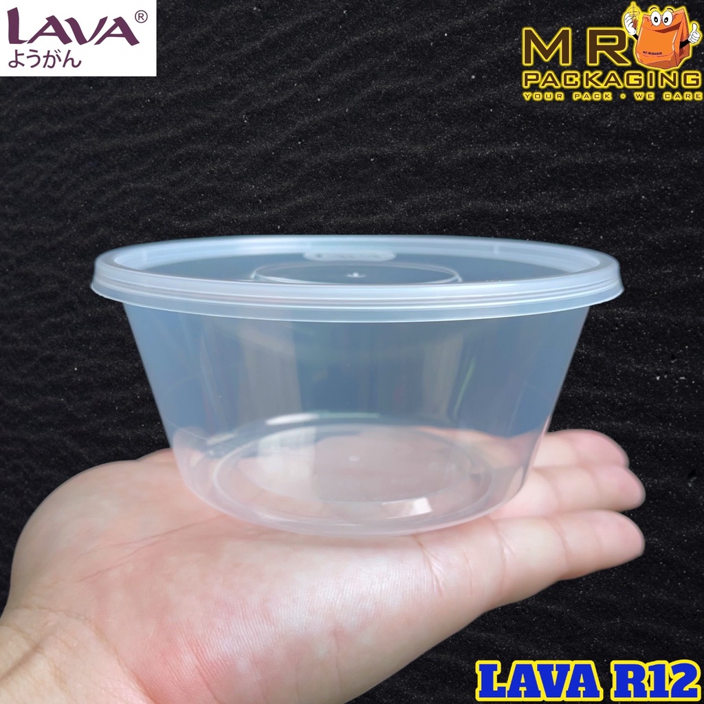 LAVA R12 R16 Round Container With Lid ( 50sets± ) R 12 16 oz Disposable ...