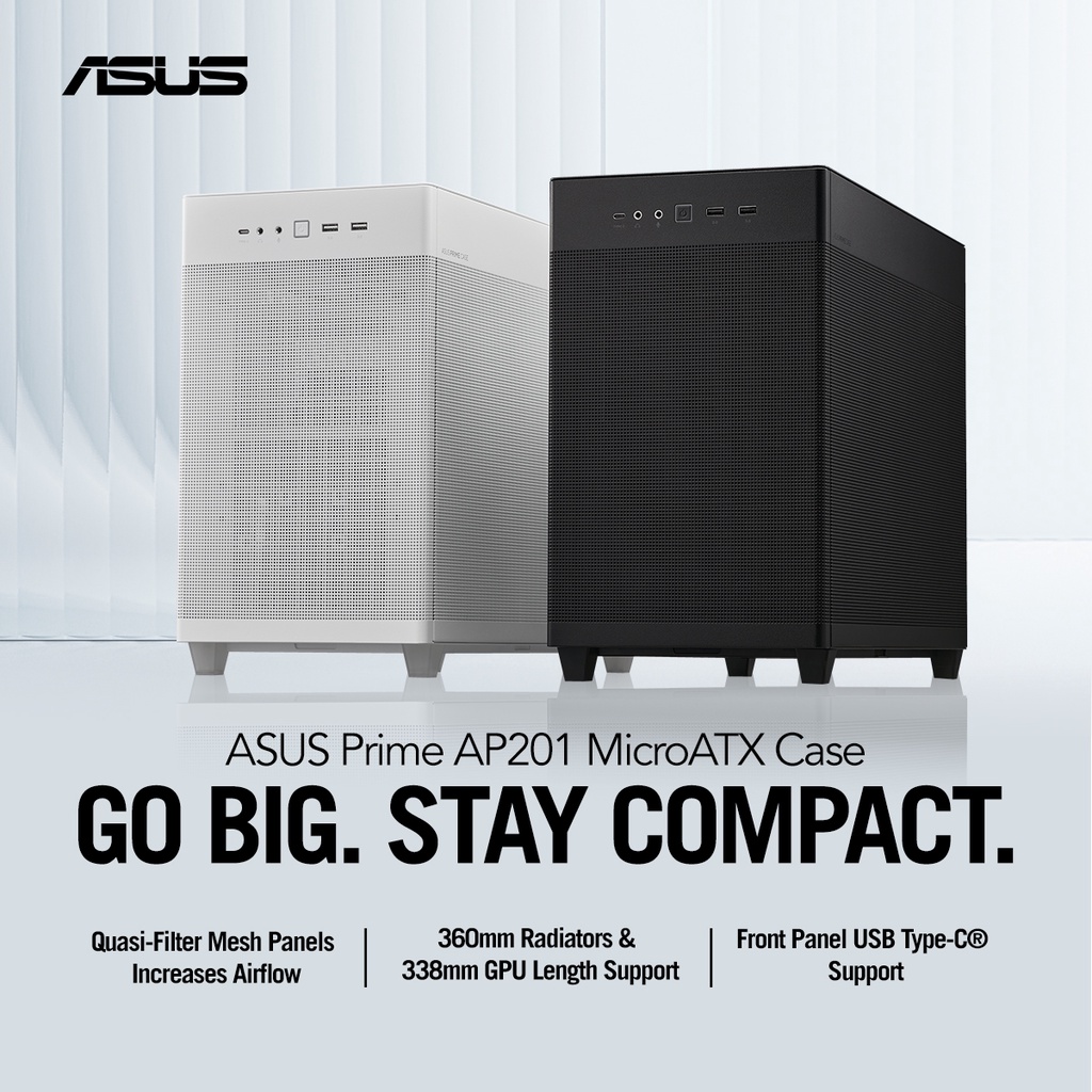 ASUS Prime AP201 Is A Stylish 33-Liter MicroATX MATX PC Casing Case ...