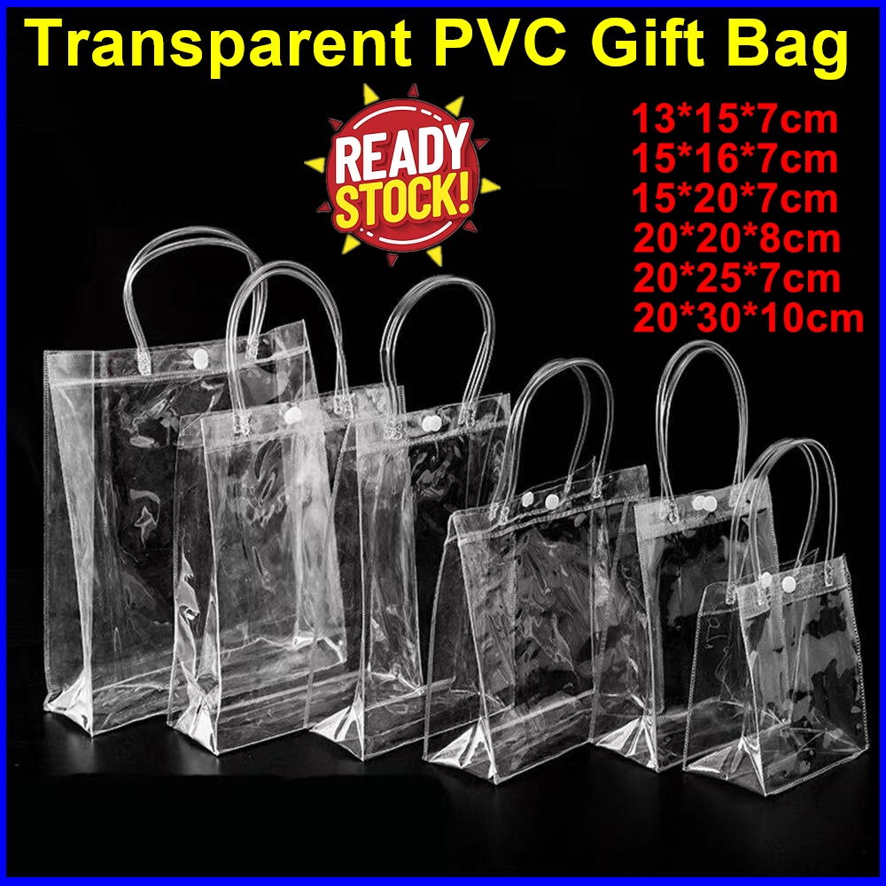 Transparent PVC Gift Bags Tote Packaging Bags Doorgift Bag Gift Bag PVC ...