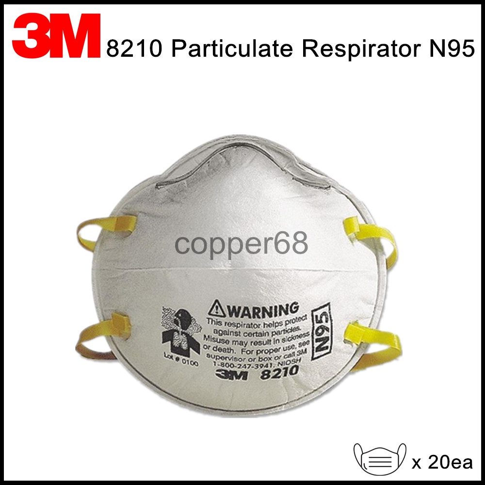 【Genuine】 3M™ 8210 DOSH SIRIM N95 Particulate Respirator Mask (20Pcs ...