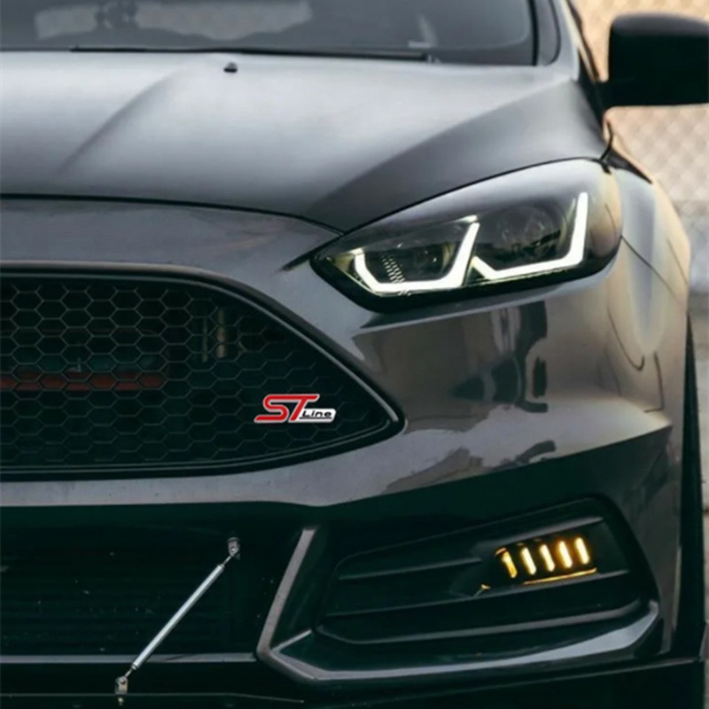 3D Metal ST Line Head Front Grille Car Emblem Badge Chrome Sticker for ...