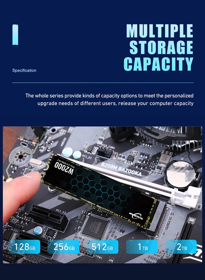 Walram M.2 PCIe3.0 SSD 256GB M2 NVME Solid State Disk 2280 Internal ...