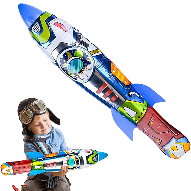 Flying Rocket Toys for Kids 55/63CM Inflatable Ejection Rocket Cartoon ...
