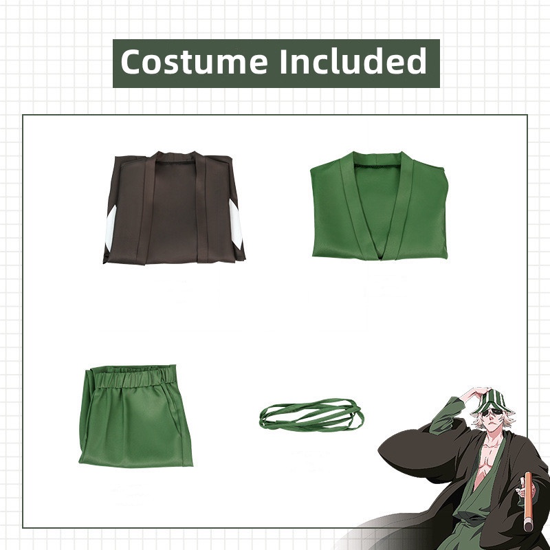 Anime Bleach Cosplay Urahara Kisuke Costume Men Women Green Kimono ...