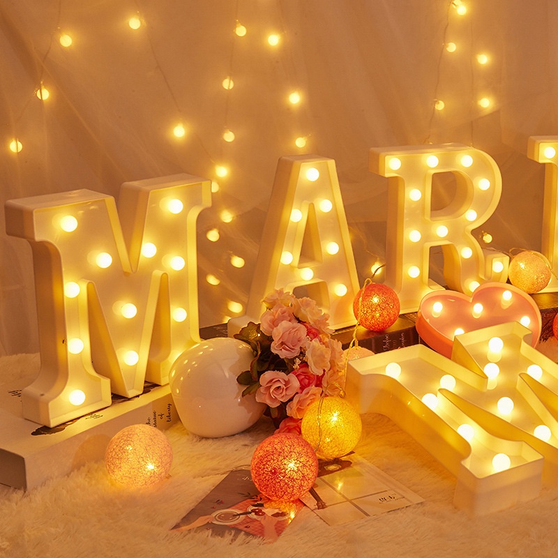 FY English Letter Alphabet Wording LED Light Decor Christmas Propose ...