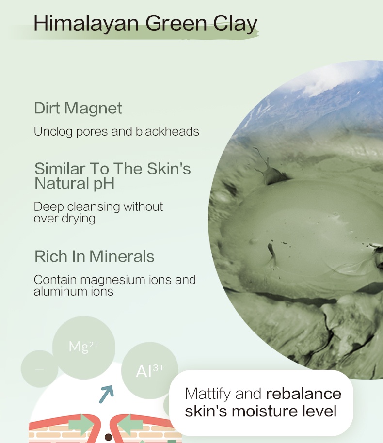 CHANDO Himalaya Green Tea Purifying Clay Mask Pore Cleansing Clay Mask ...