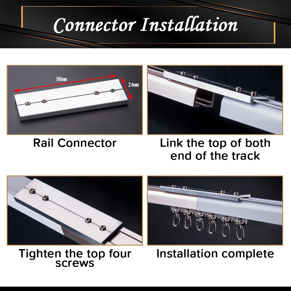 [FULL SET] Borong365 Aluminium Curtain Rail Rod Rel Langsir Curtain ...
