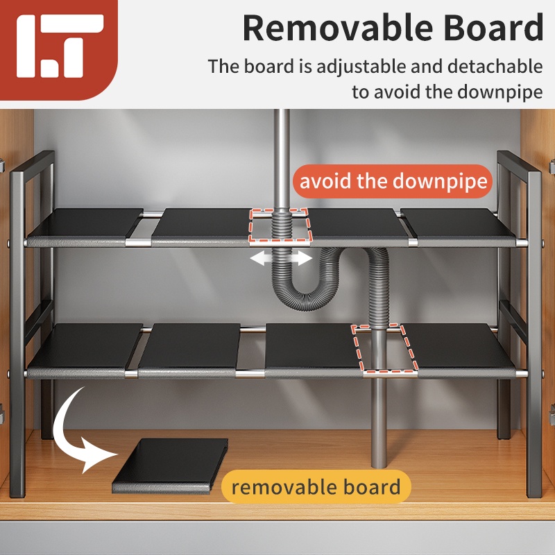 Expandable Under Sink Rack Kitchen Pot Rack Storage Rack Kitchen ...