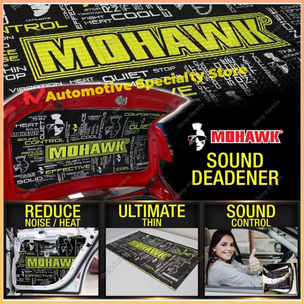 1x MOHAWK Sound proof Aluminum Noise Damping Car silencer rubber span ...