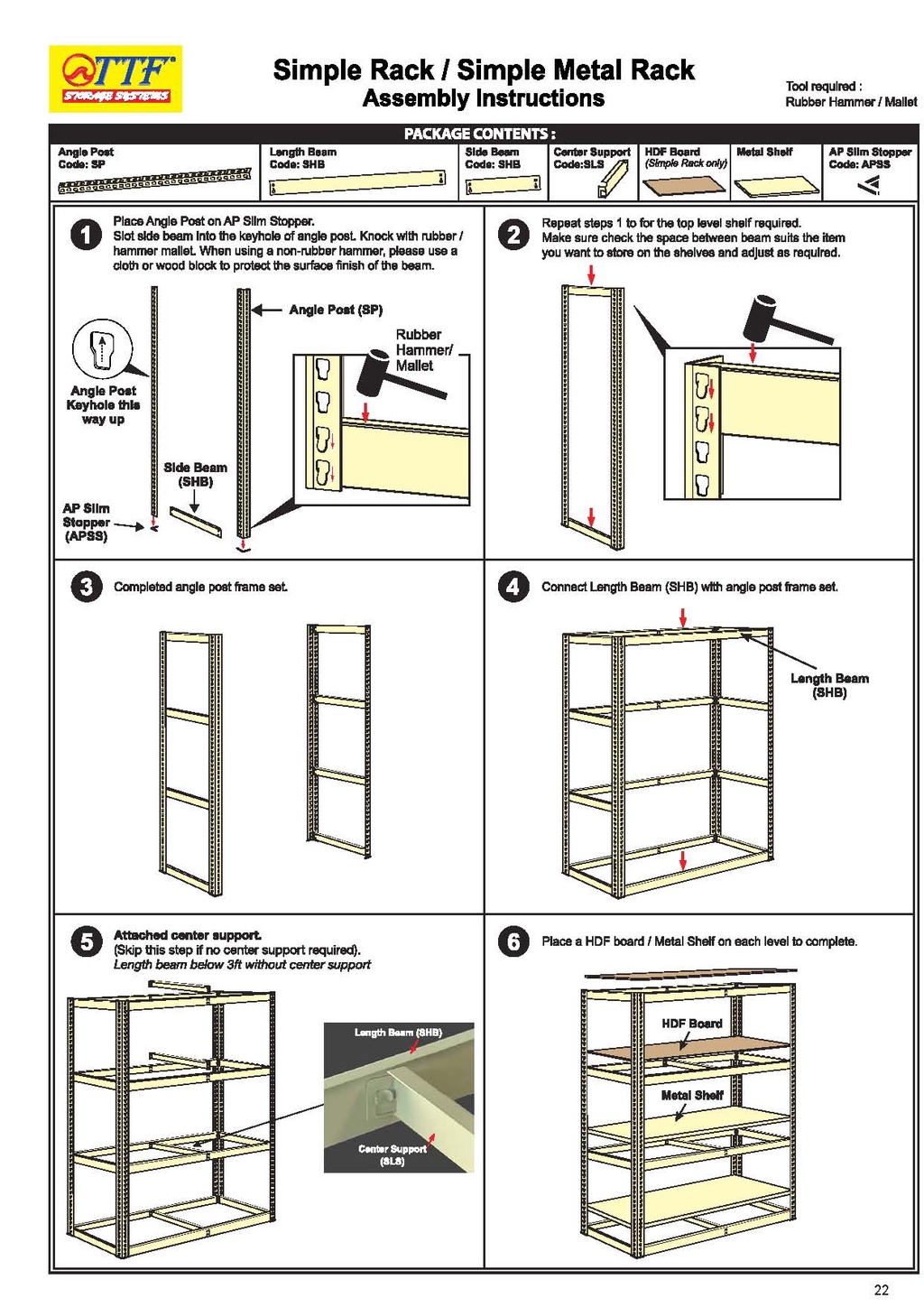 TTF Rack™️ E-SIMPLE /E-VITAL RACK 800kg Boltless Rack Rak Besi ...
