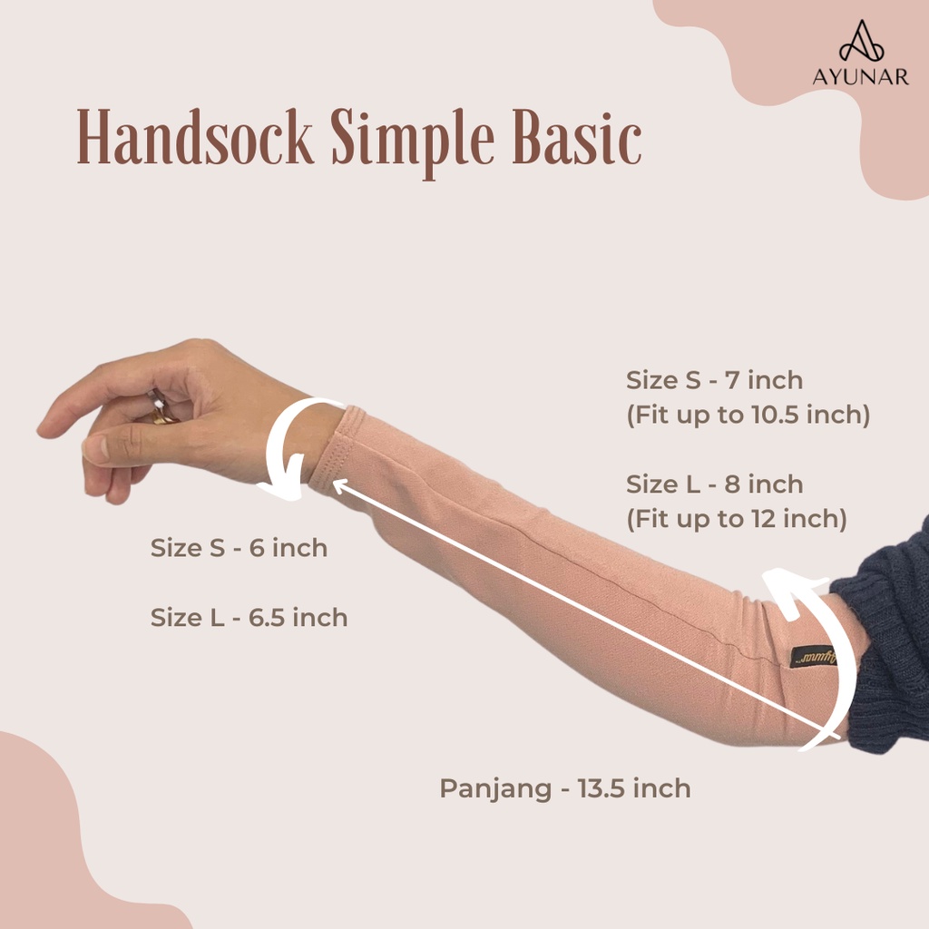 AYUNAR Handsock Simple Basic ( Size - XS, S , L ) Handsocks Muslimah ...