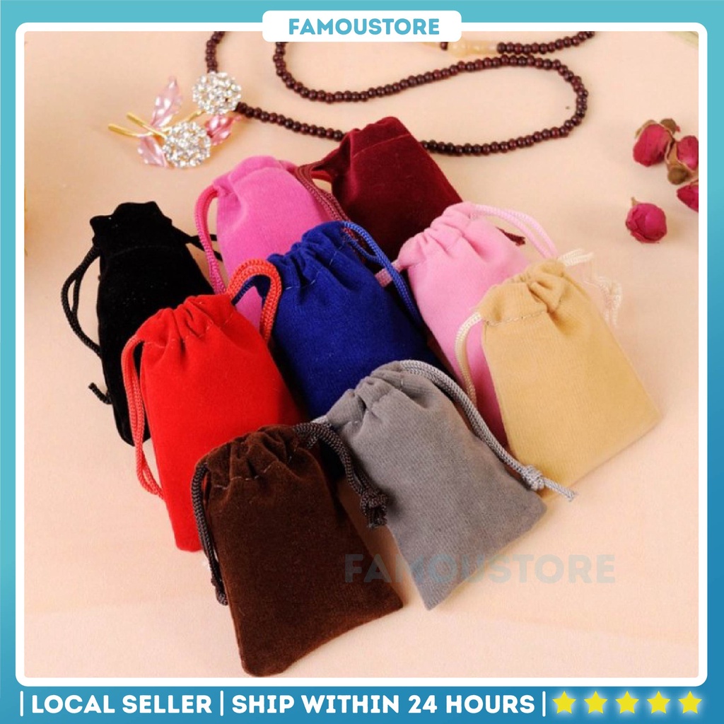 Velvet Drawstring Bag Jewelry Jewellery Pouch Doorgift Pouch Ornaments ...